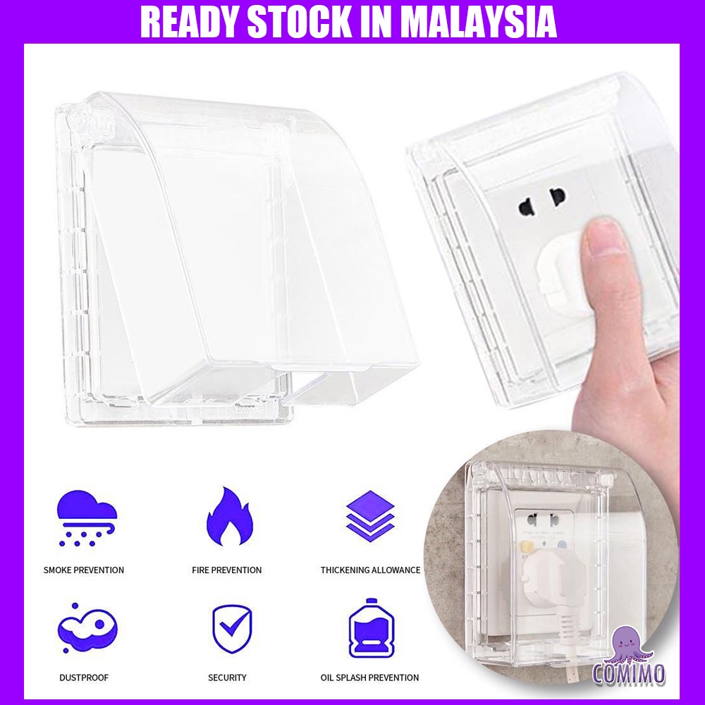 Plastic Wall Switch Waterproof Cover Box Cover For Socket Bathroom Flip ...