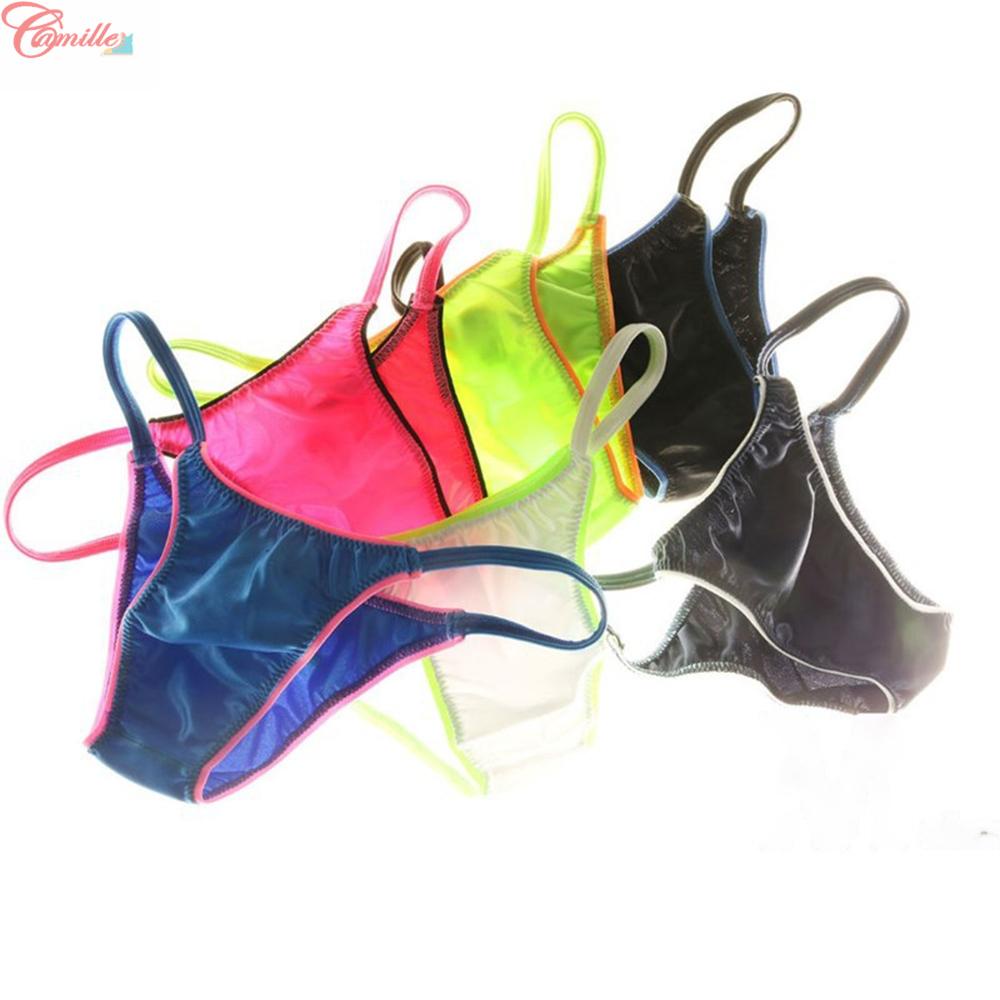 Men Close-fitting String Underwear Ice Silk Elasticity T-back Jock ...