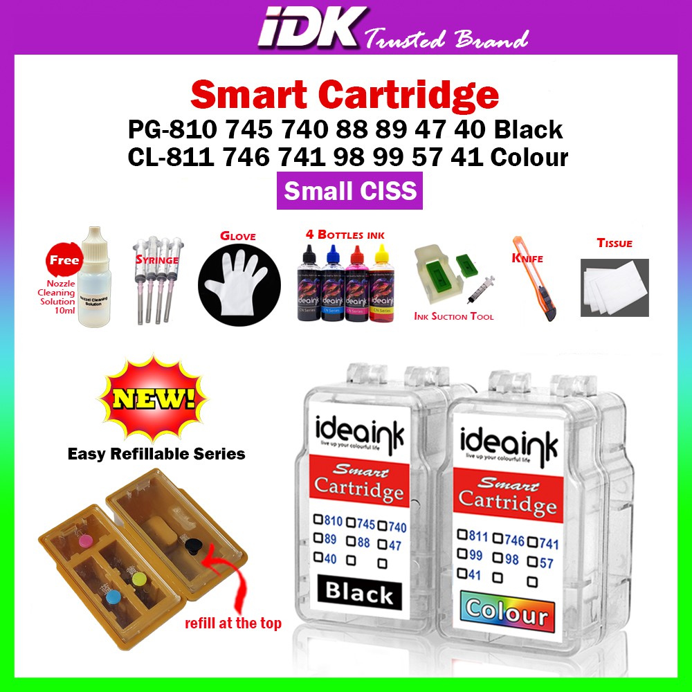 Modify Refillable ink Cartridge ( Small CISS ) Smart Cartridge For ...