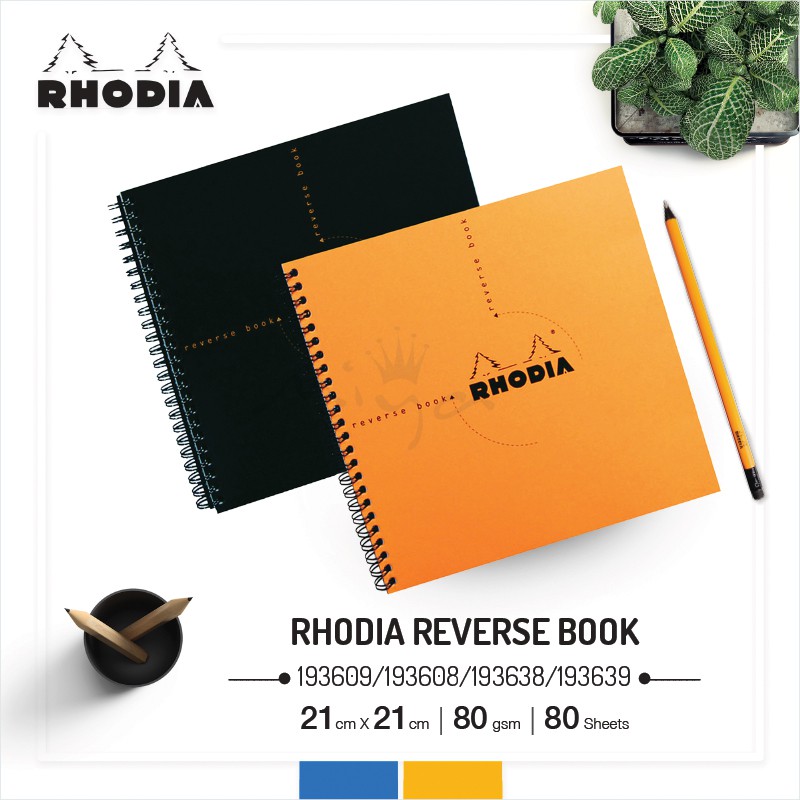 Rhodia Reverse Book Notebook - 8.3" x 8.3" - Graph / Dot - 80gsm ...