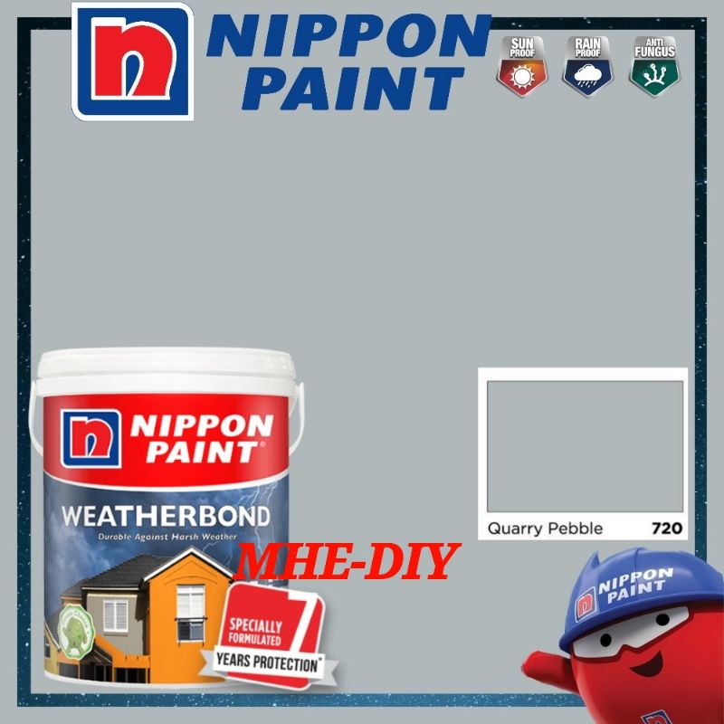 NIPPON PAINT Weatherbond 5L Exterior Paint / Cat Luar / Cat Rumah / Cat ...