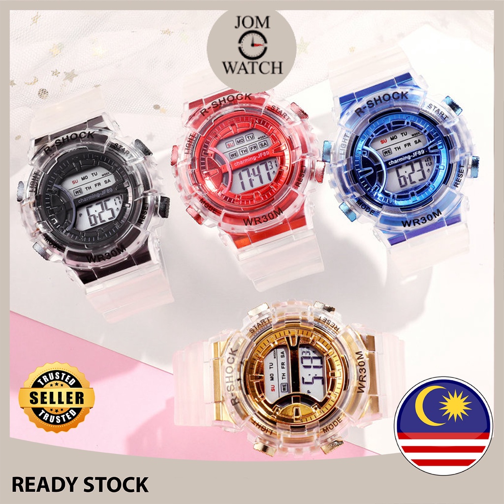 [JOM PROMO PANAS] Original HAOKU R-SHOCK Transparent Sports Digital LED Men Women Kid Watch Jam ...