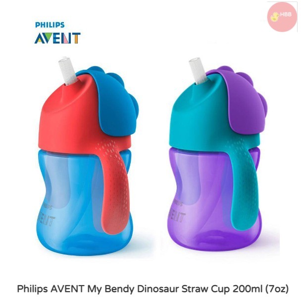 Botol Air Straw Philips AVENT My Bendy Dinosaur Straw Cup 200ml (7oz ...