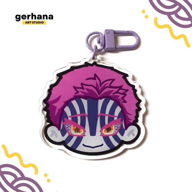 Demon Slayer Demon Chibi Acrylic Keychain | Muzan Kokushibo Douma Akaza ...