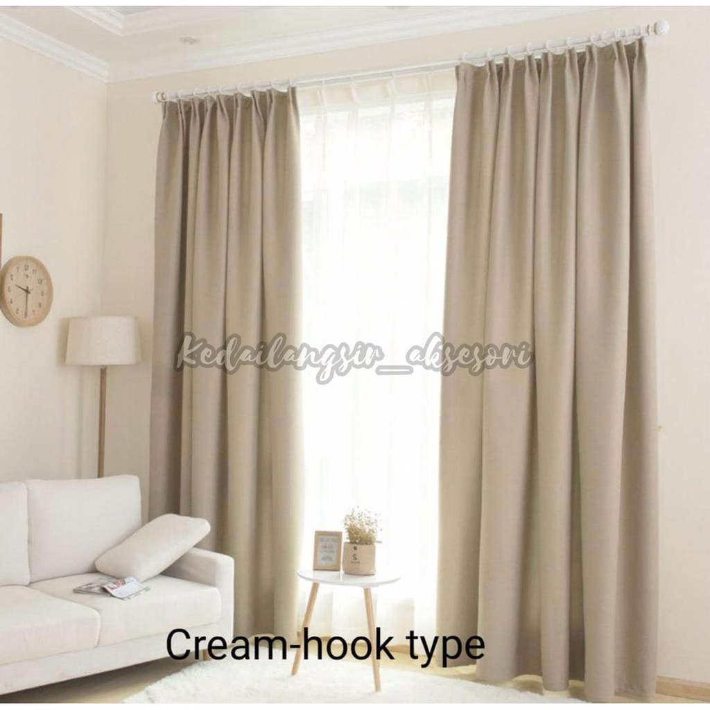 Langsir Ready Made Blackout/Langsir Tebal Hotel/Hook Type/Ring Top ...