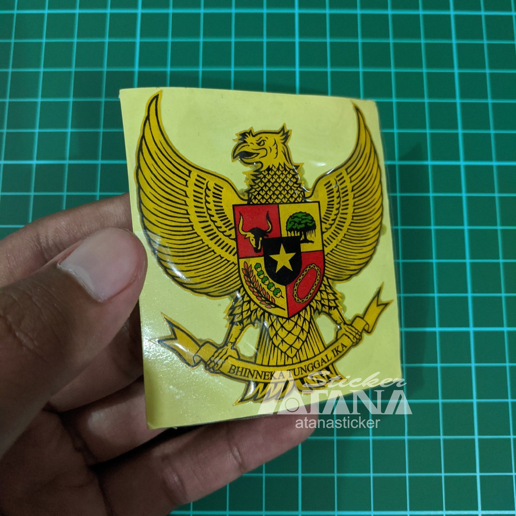 3d Embossed Cutting Embossed Sticker Garuda Pancasila Indonesia 7x7 cm ...