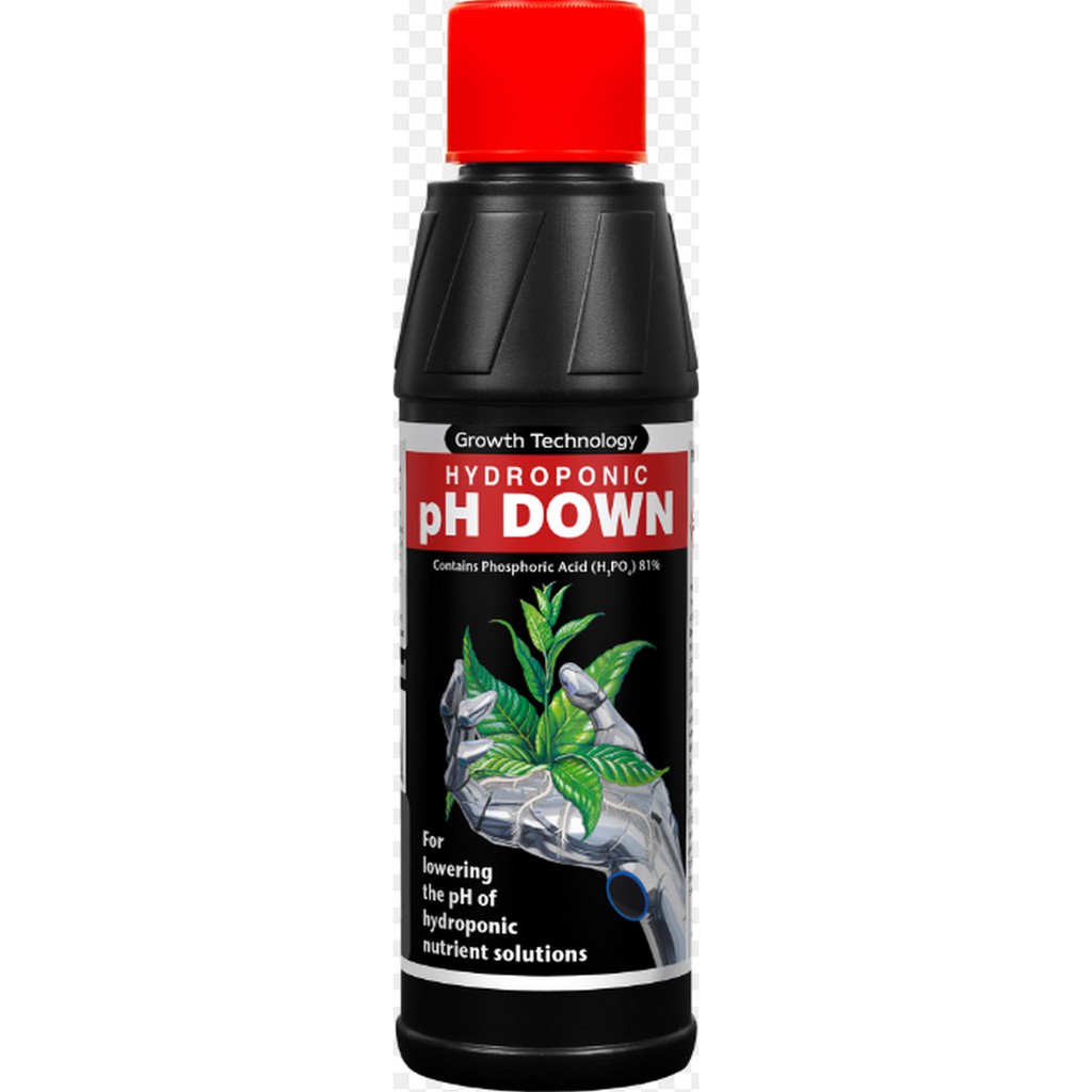 Growth Technology Hydroponic pH Down 250ml ( Contains orthophosphoric acid (H3PO4)81%) | Shopee ...