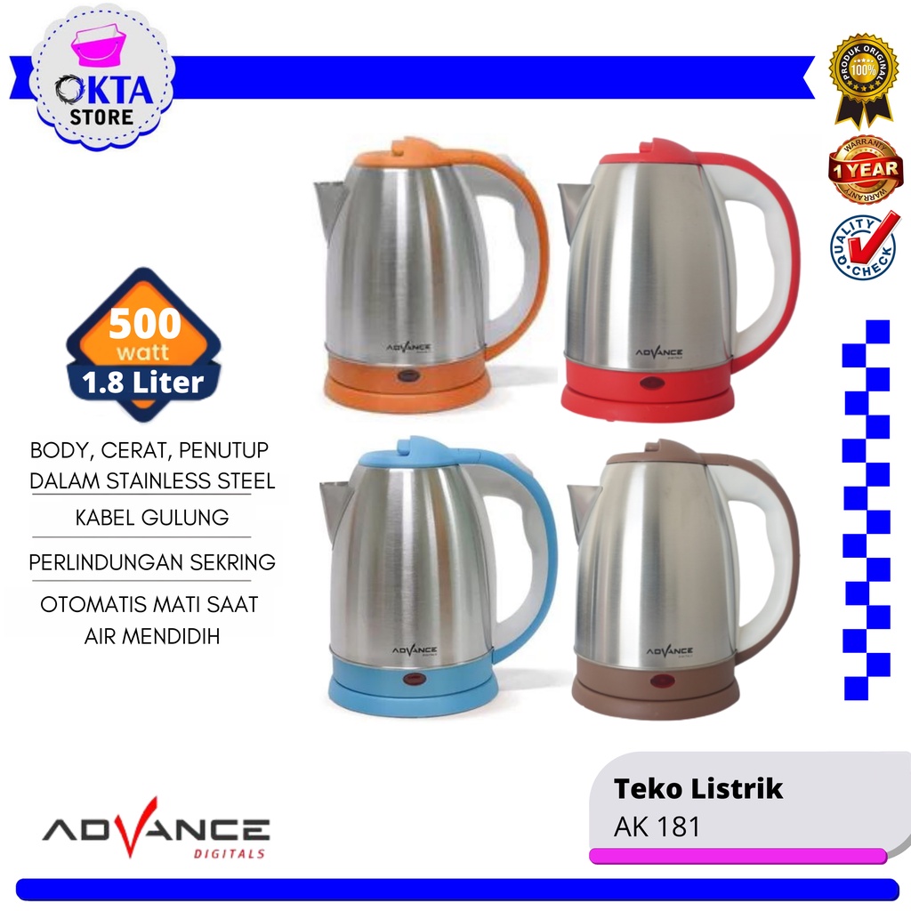 Advance AK-181 Electric Kettle Advanced Electric Kettle | Shopee Malaysia