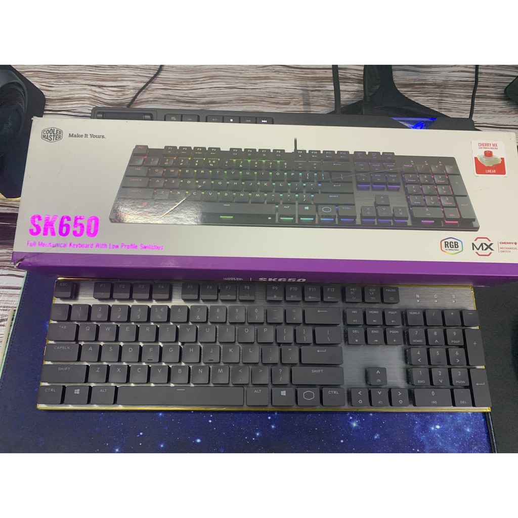Cooler Master Mechanical Keyboard - SK650 CHERRY MX RED Low Profile RGB ...