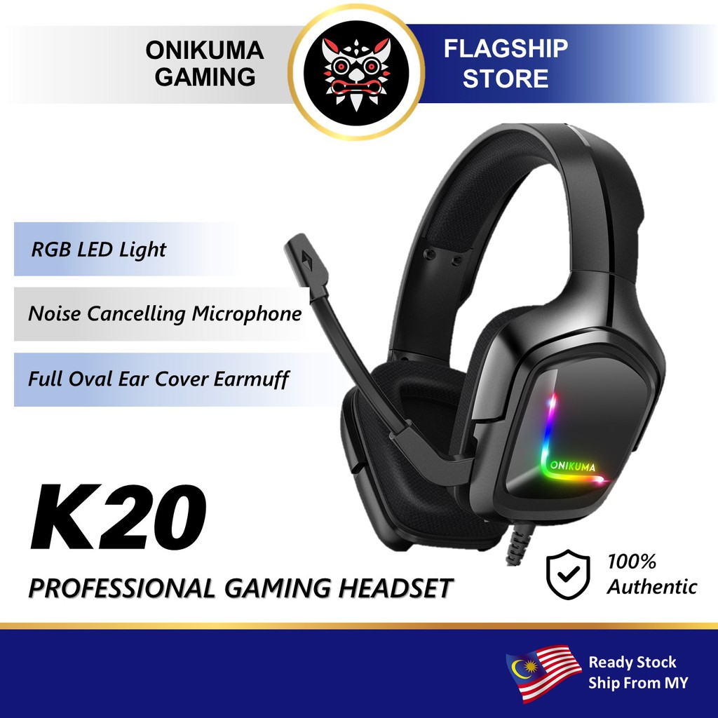 ONIKUMA K20 RGB Ultimate Gaming Headphones Oval-Ear Earphones Gaming ...