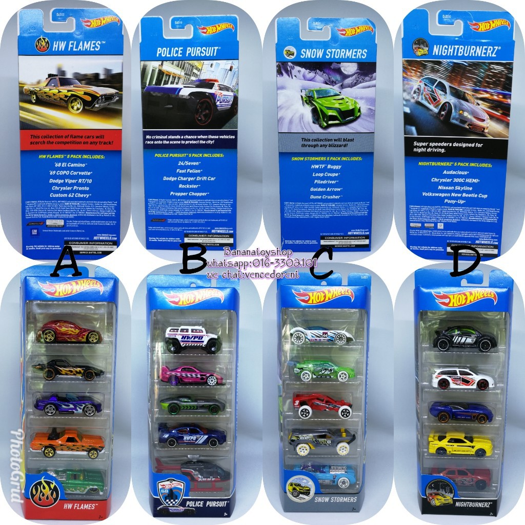 100% Original Hotwheels Series 5Cars Pack | Shopee Malaysia