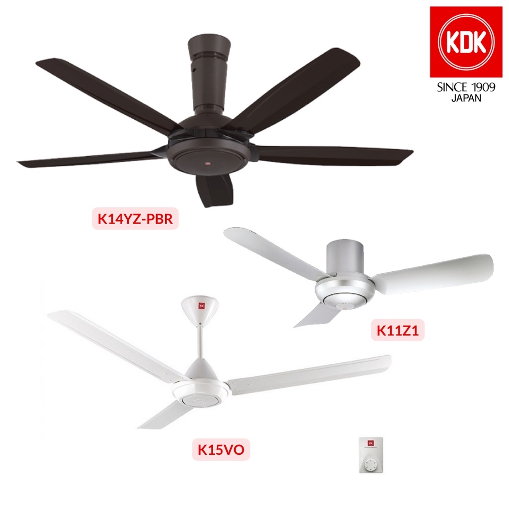 KDK Ceiling Fan K15V0 / K14YZ / K11Z1 3 Blade 5 Blade Remote Control ...
