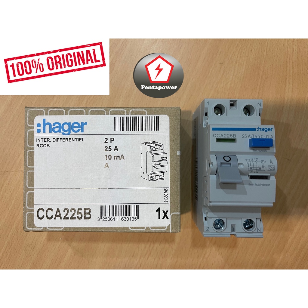HAGER CCA225B 2 POLE 10mA RCCB ELCB : RCCB FOR WATER HEATER | Shopee ...