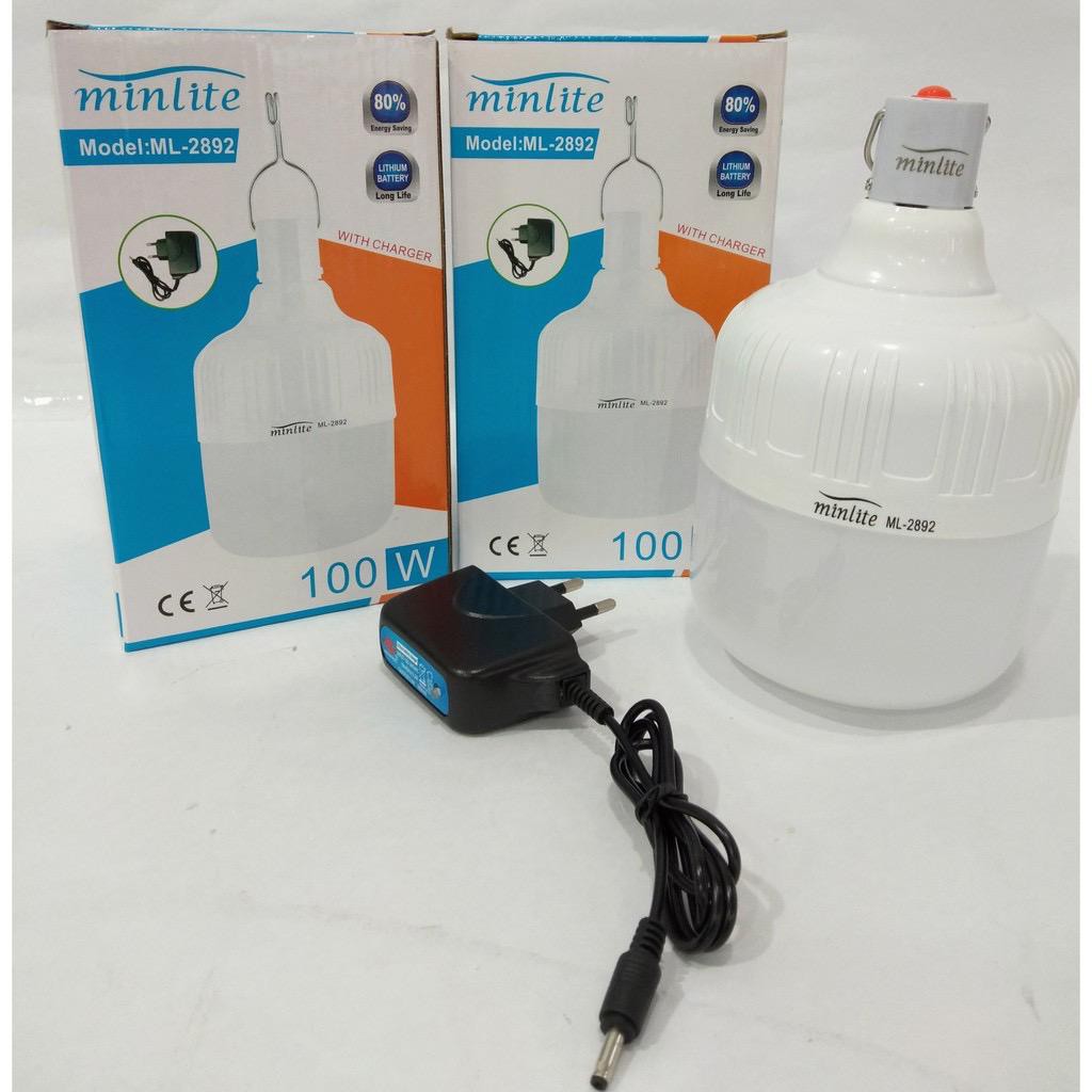 Minlite 100W Superbright USB Rechargeable LED Emergency Lamp Bulb ...