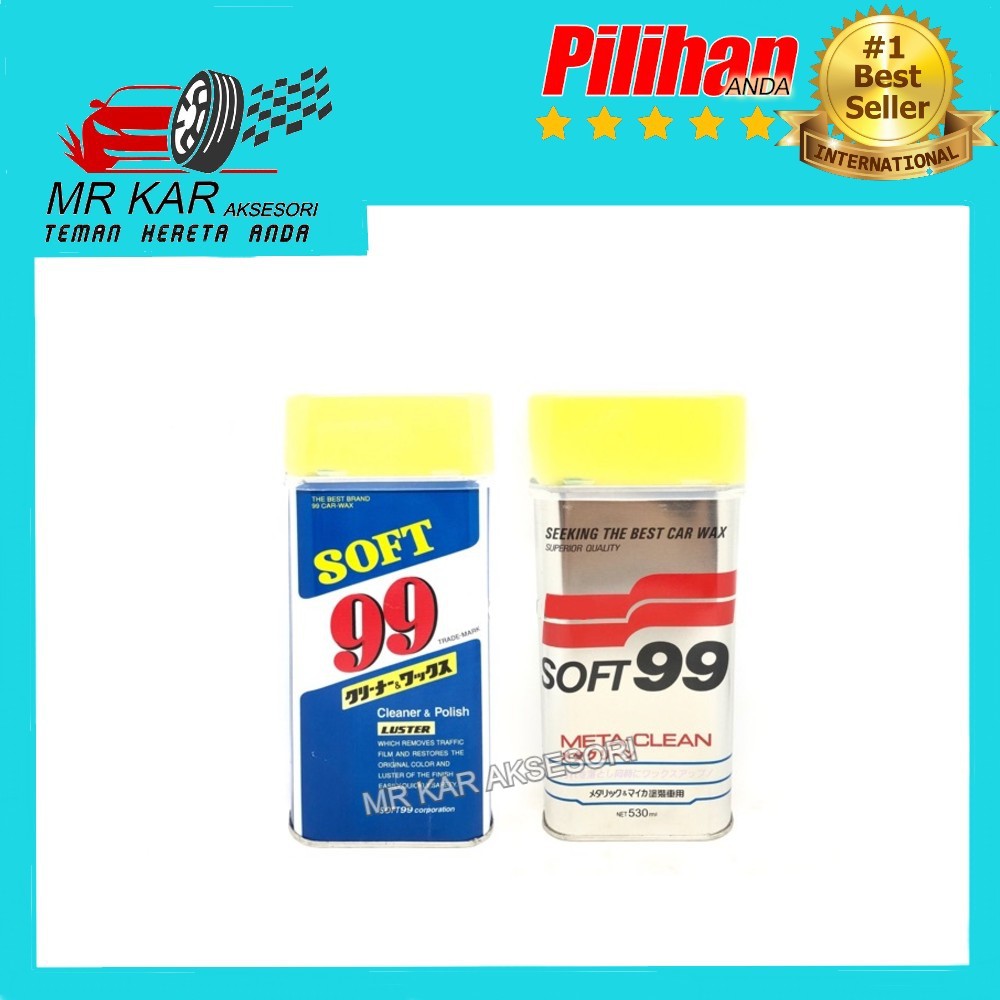 SOFT99 Cleaner & Polish Luster / Meta Clean Wax with Sponge 530 ml ...
