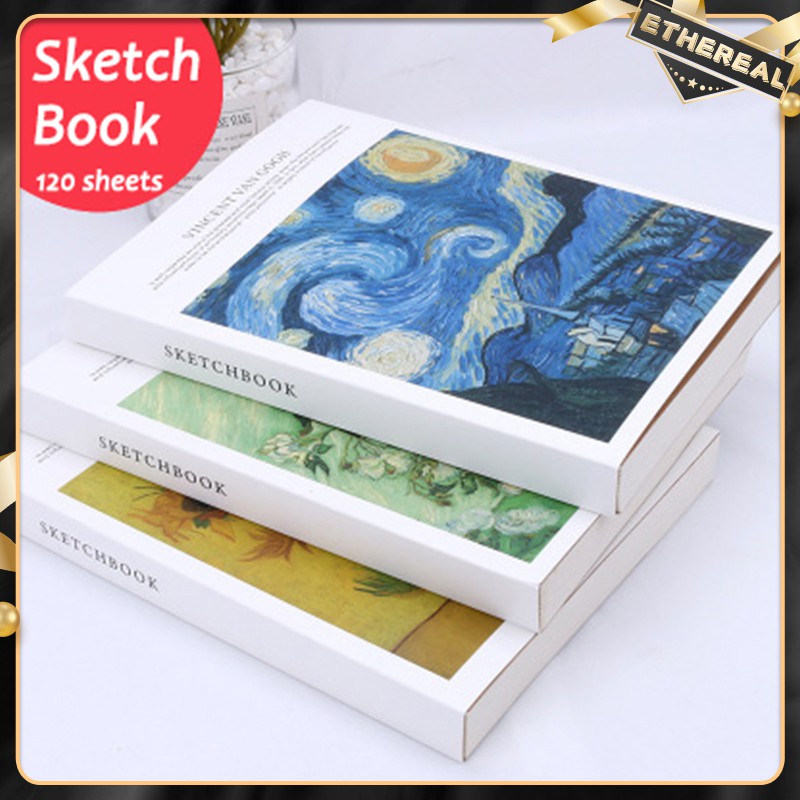 120 Sheets Van Gogh Sketchbook Vintage Painting Drawing Graffiti Sketch ...