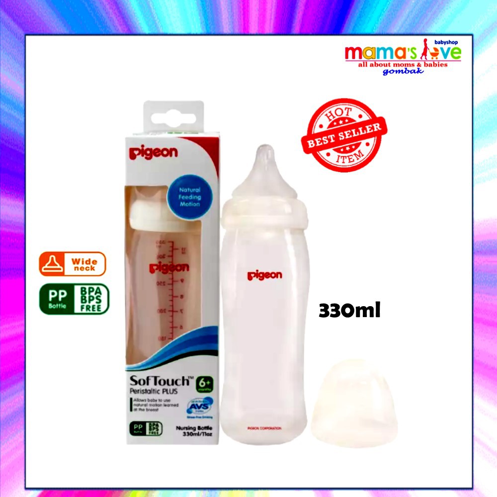 Pigeon Softouch Peristaltic Plus Wide Neck (330ml) | Shopee Malaysia