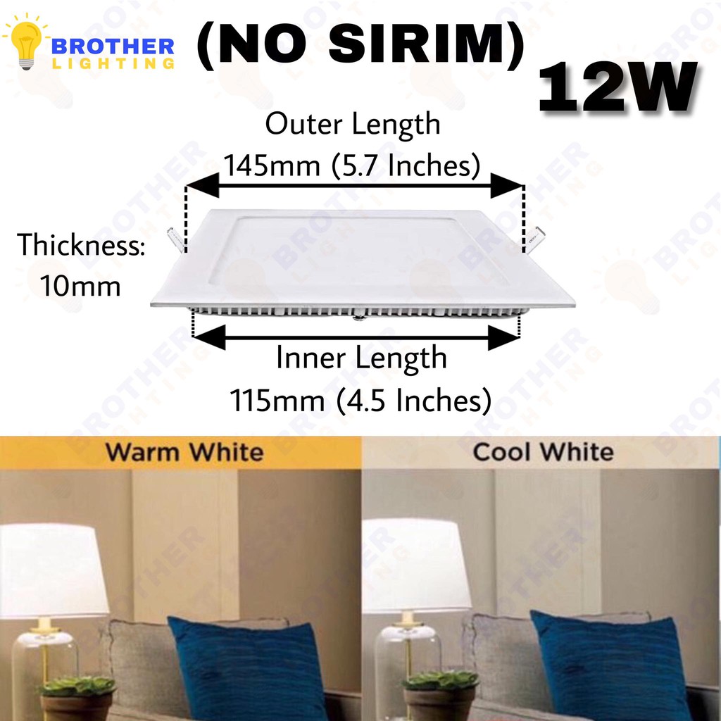 [SIRIM] iWACHI LED Downlight Square 12W 18W 24W 4" 6'' Recessed ...