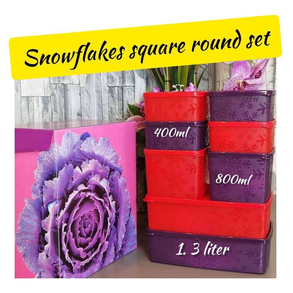Tupperware Snowflake Square Round Set | Shopee Malaysia