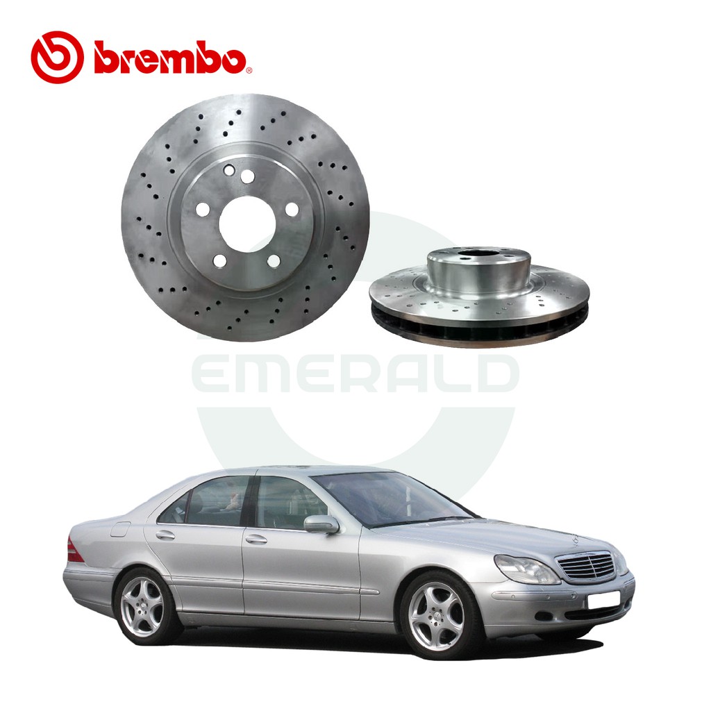 BREMBO Drilled Front Discs (2pcs) - Compatible with Mercedes W220 S500 ...