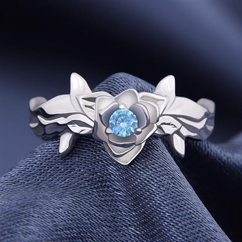 Sword Art Online Ring Eugeo Ring Blue Rose Excalibur Kirito Anime 925 ...