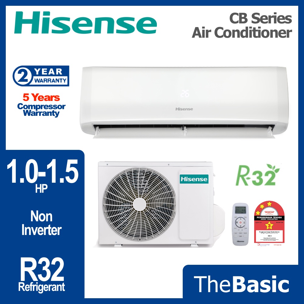 HISENSE 1.0HP - 2.0HP AirCond R32 Non Inverter / Inverter Air ...