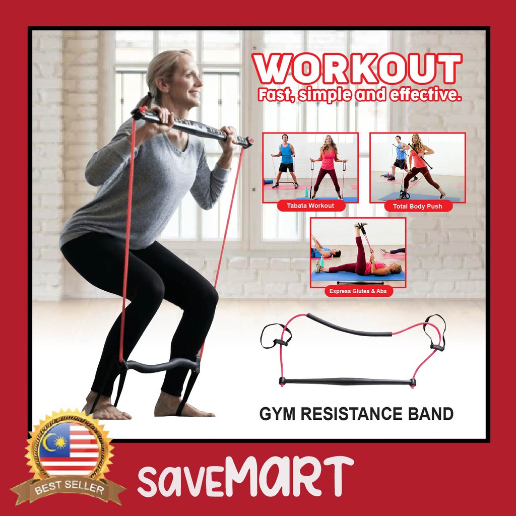 🔥2 CD's WORKOUT🔥 Gym Resistance Trainer Band Fitness Bar Kit Workout ...