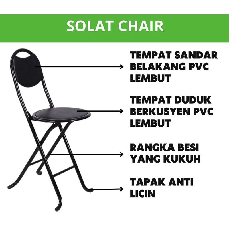 Kerusi Lipat Solat Foldable Chair | Shopee Malaysia