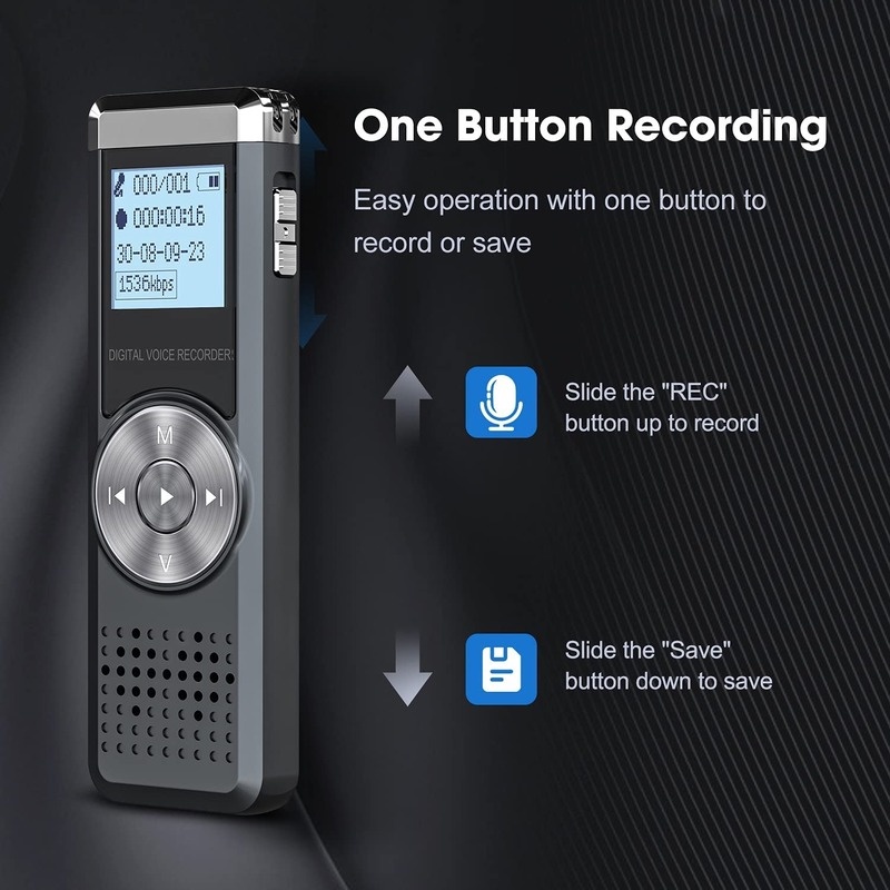 Digital Voice Recorder Audio Sound Recorder Portable MP3 Recorder for ...