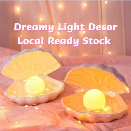 Mermaid Pearl Shell Lamp Pearl Lamp Decoration Light Cute Gift Wedding ...