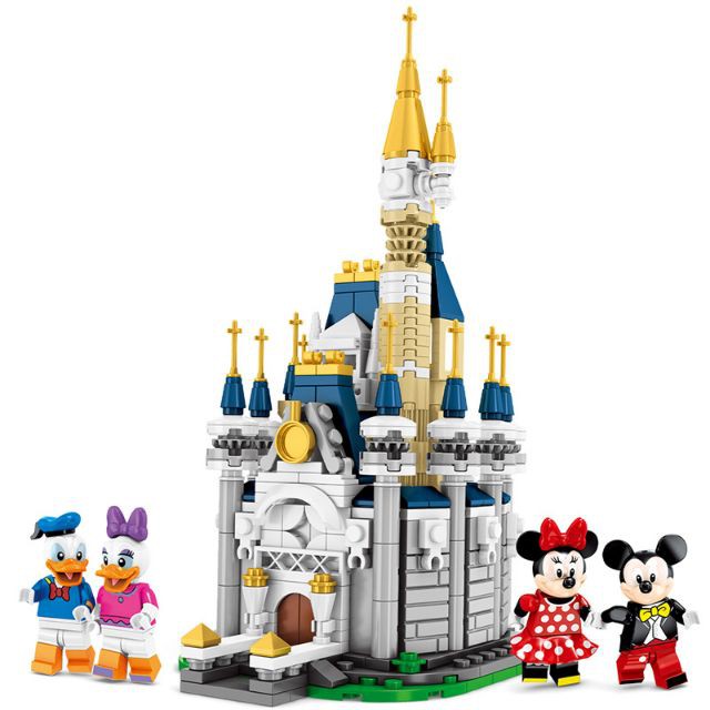 Disney 8 in 1 Castle Mini figure Mickey Minnie Donald Daisy DIY ...