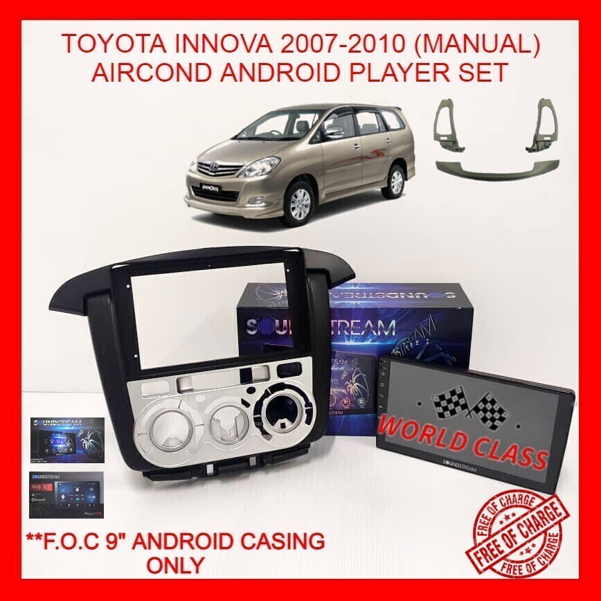 TOYOTA INNOVA 2007-2010 (MANUAL) AIRCOND 9" SOUNDSTREAM ANDROID IPS ...