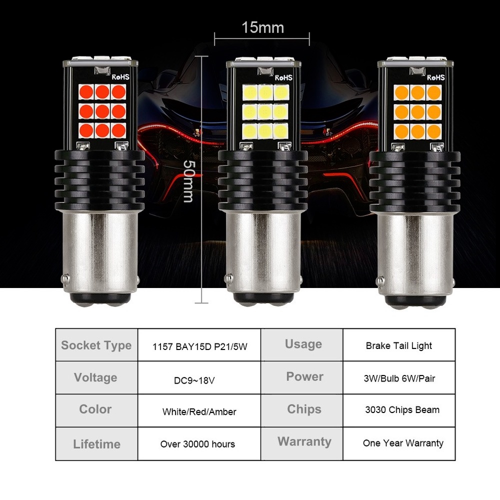 2pcs Py21w Ba15s P21w Led 1156 Bau15s Bulb 3030SMD Canbus 1157 Led Bay15d P21/5w Car Turn Signal ...