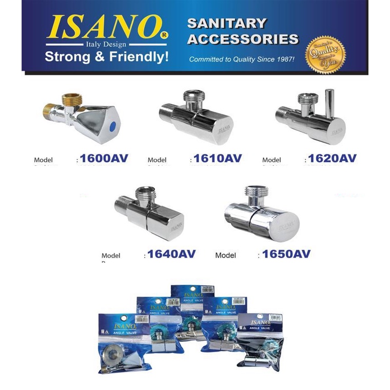 Isano 1/2" Angle Valve - 1600AV / 1610AV / 1620AV / 1640AV / 1650AV ...