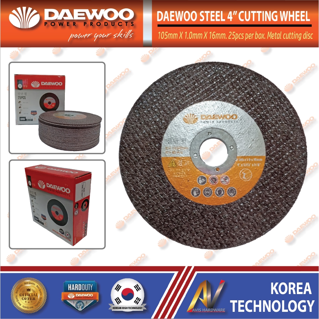 Daewoo 4 cutting disc for metal (105mmX1.0mmX16mm) | Shopee Malaysia