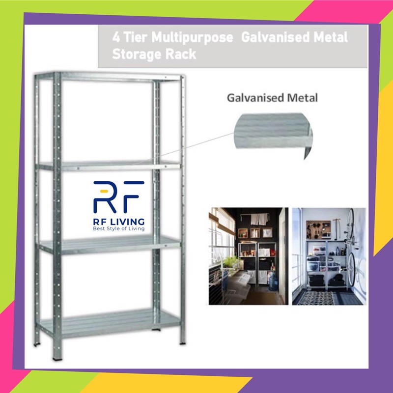 RF Living 3 Tier 4 Tier Multipurpose Rack Zinc Coated / Galvanised ...