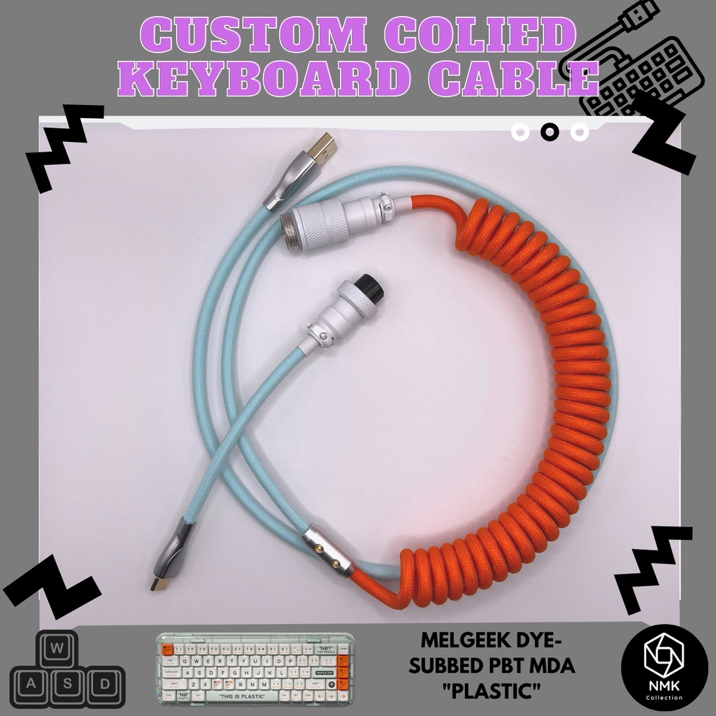 Custom Coiled Keyboard Cable GX16 with Color Aviator Mechanical ...