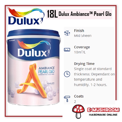 18L Dulux Paint Ambiance Pearl Glo For Interior Wall | Shopee Malaysia