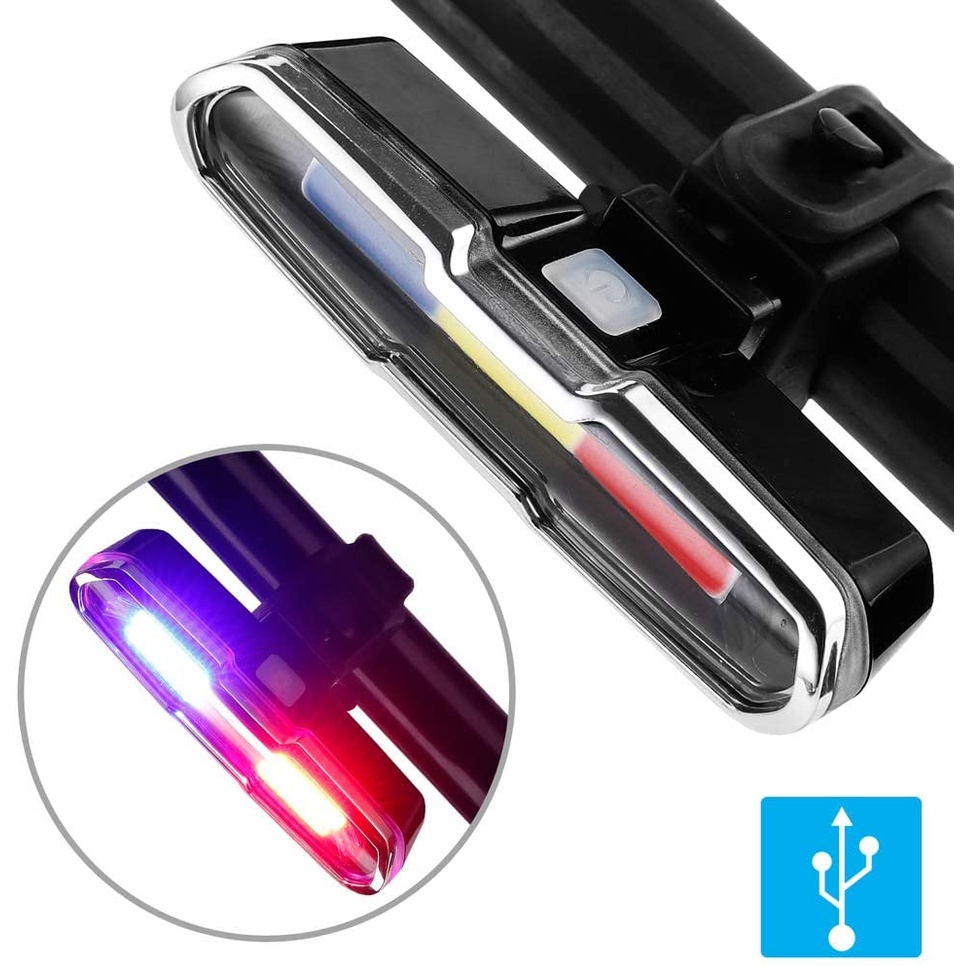 LED Bike Tail Light 110 Lumens, Rechargeble Rear Bicycle Light with ...