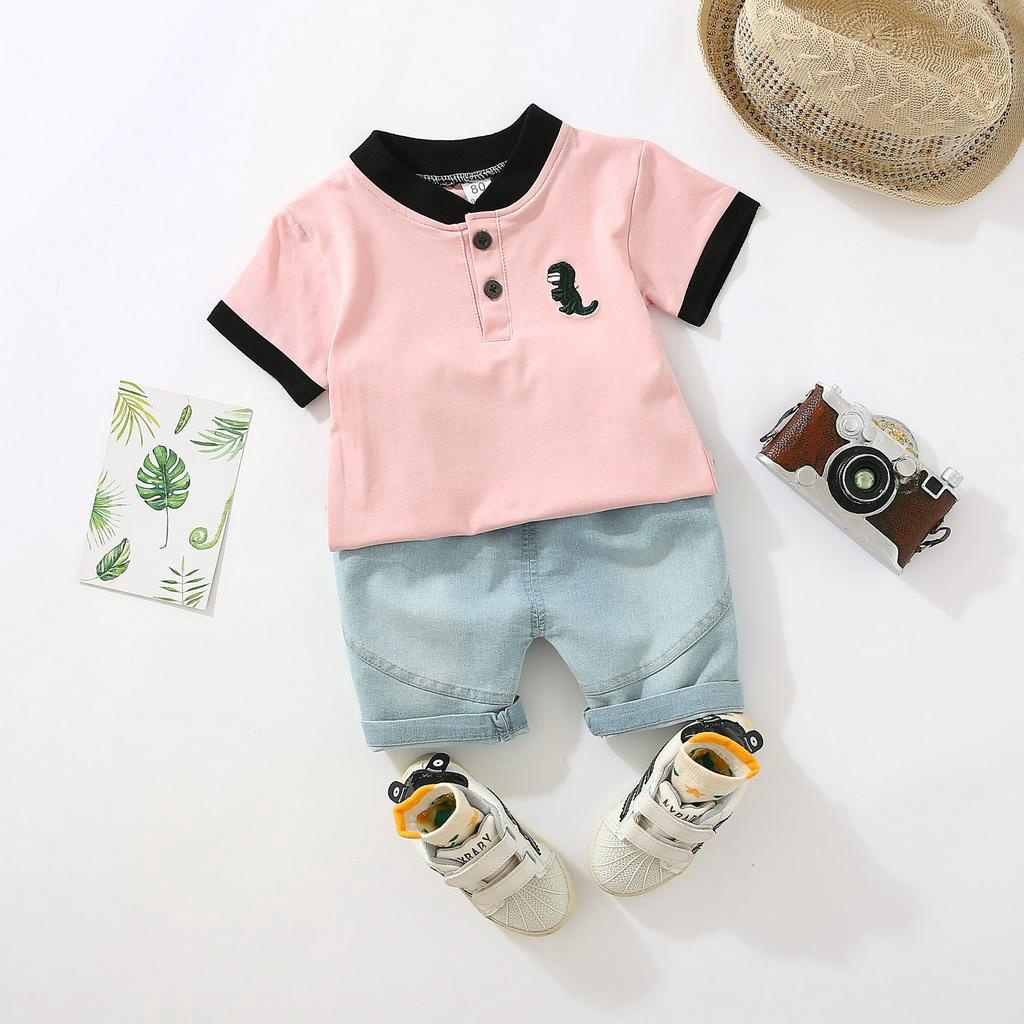 0-4Years Kids Infant Boys Clothes Set New Summer Baby Fashion Cute Cartoon Dinosaur T-shirt ...
