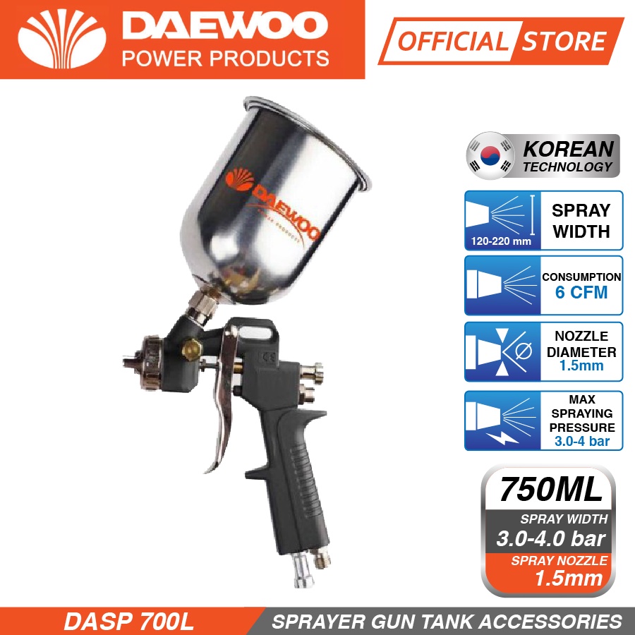 DAEWOO SPRAY GUN DASP700L 750ml PAINT SPRAYER INDUSTRIAL USE | Shopee ...