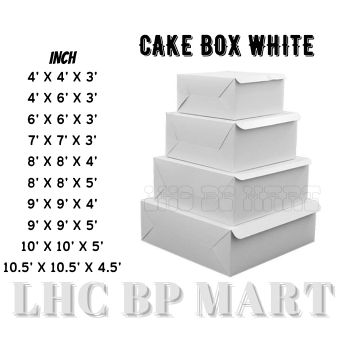 [LHC] CAKE BOX WHITE / CAKE BOX TALAM / KOTAK KUIH LAPIS / KOTAK PUTIH ...
