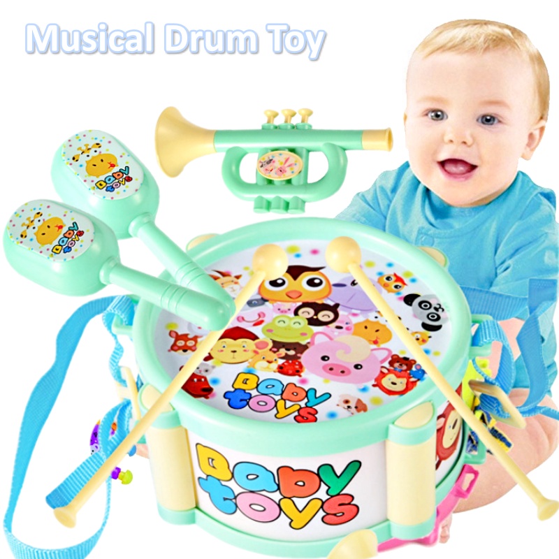 Musical Instruments Kid Toys Drum Bell Sand Hammer Rattle Percussion ...