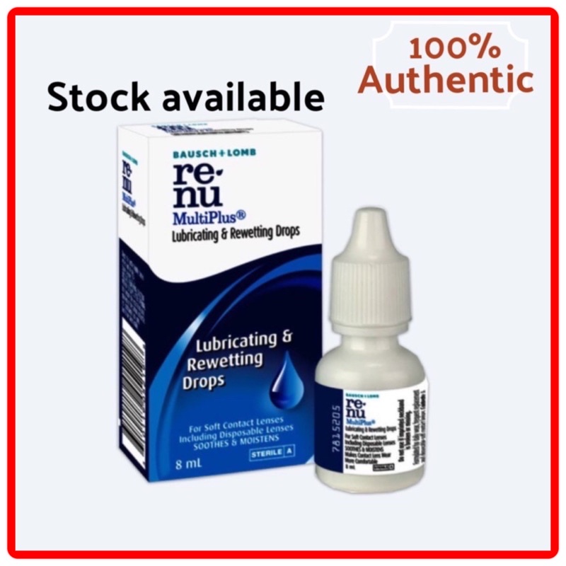 Renu multiplus lubricant & rewetting eye drops 8ml Bausch & Lomb ...