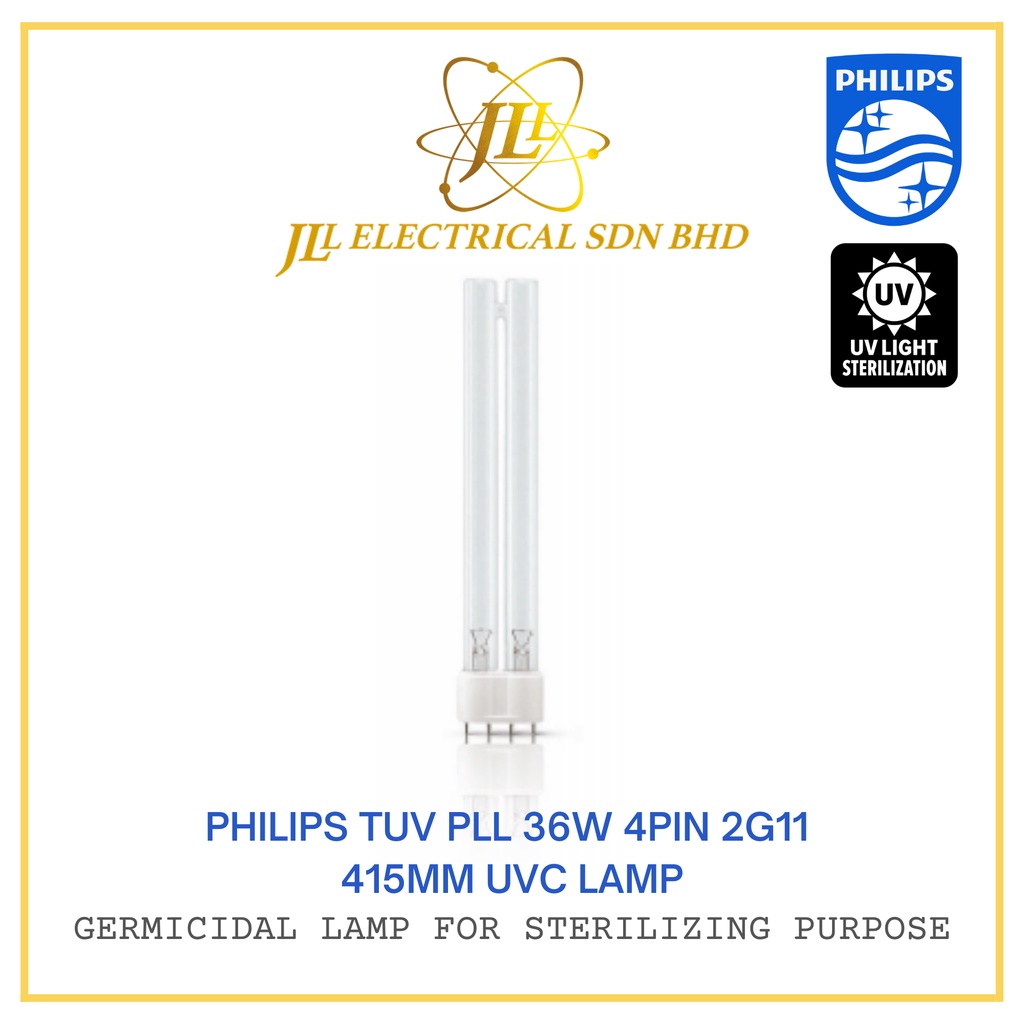 PHILIPS TUV PLL 36W 4P 2G11 c/w BALLAST, METAL CLIP, HOLDER & 3M WIRING, UVC GERMICIDAL ...