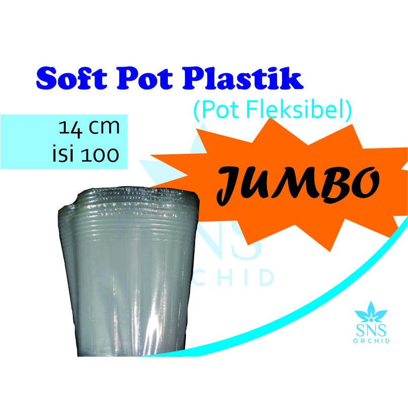 Jumbo Flexible Pot contains 100 transparent clear plastic super large ...