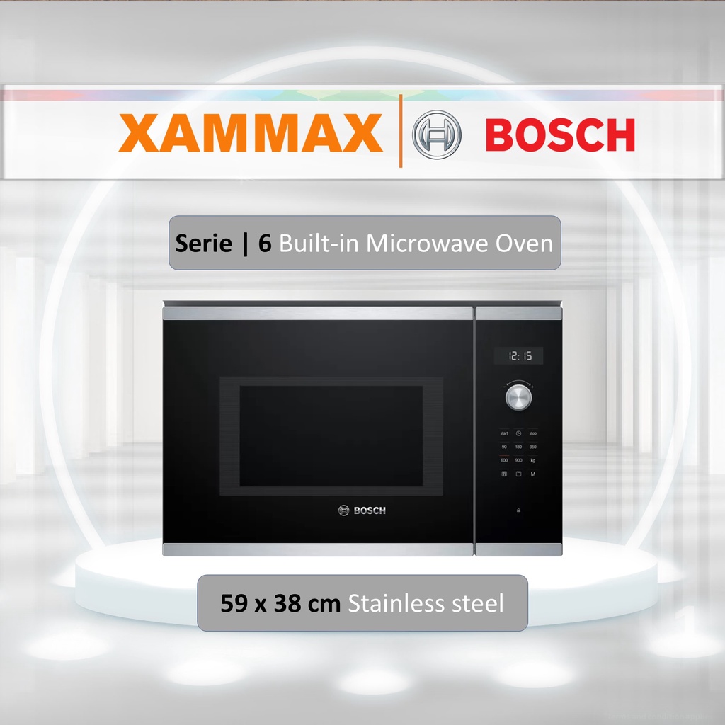 Bosch - BEL554MS0B - Serie 6 Built-in Microwave Oven / 25L / Electronic ...