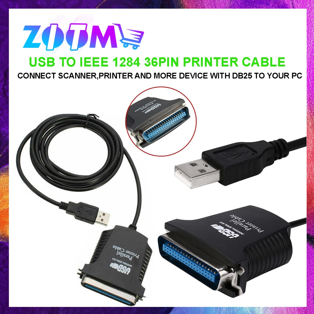 1M USB TO PARALLEL 1284 36 PIN PRINTER ADAPTER CABLE - BLACK | Shopee ...