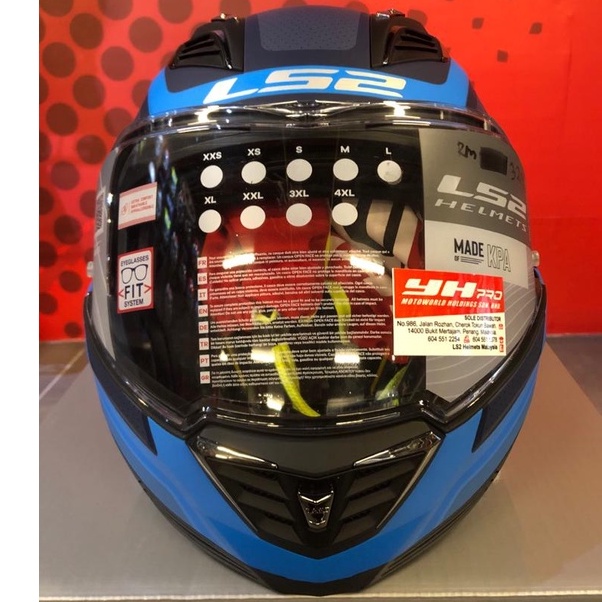FULLFACE LS2 FLIP UP LS2FF9OO VALIANT II ORBIT MATT BLUE ( DOUBLE VISOR ...