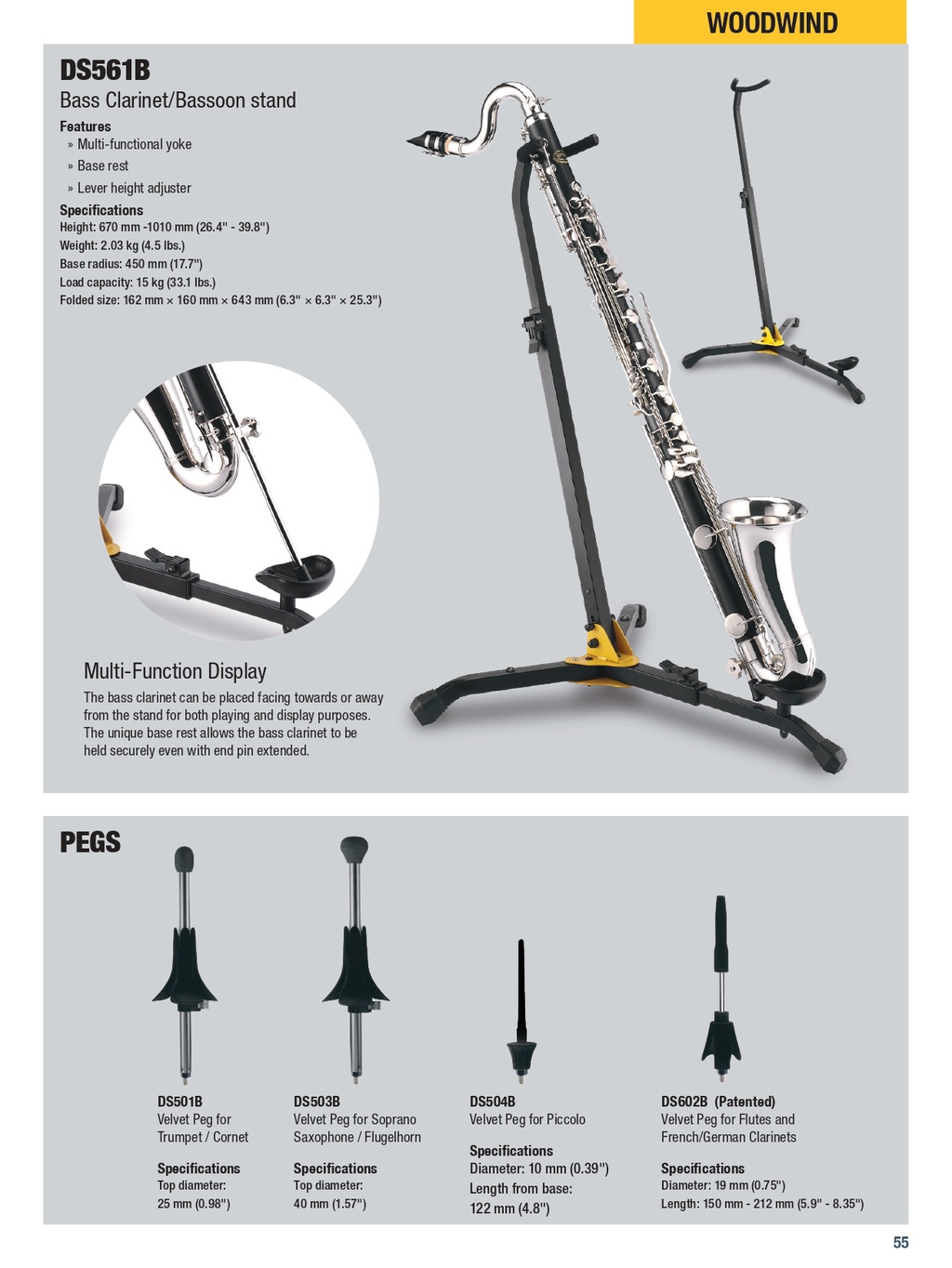 HERCULES stand Hercules DS640BB Flute/Clarinet Stand HERCULES Flute ...